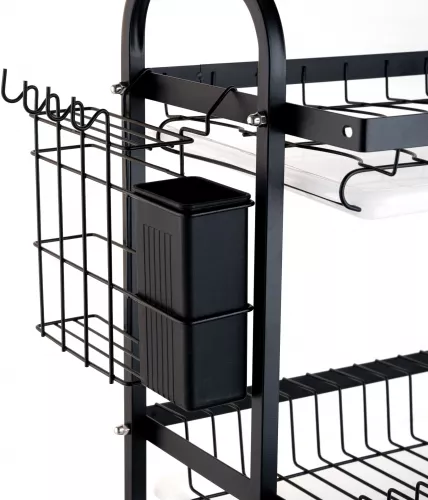 Suport vesela cu trei nivele negru 61X23 5X67 cm VSL-8N - cel.ro