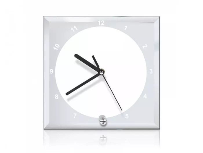 Ceas personalizat din sticla patrat personalizat cu poza si text la CEL.ro