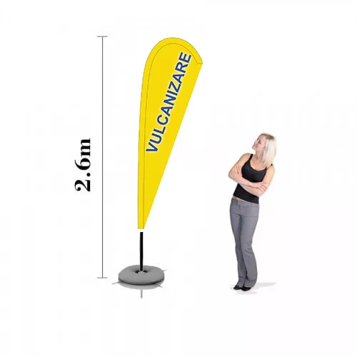 Steag Publicitar Personalizat VULCANIZARE forma Lacrima 2.6m Steag ...