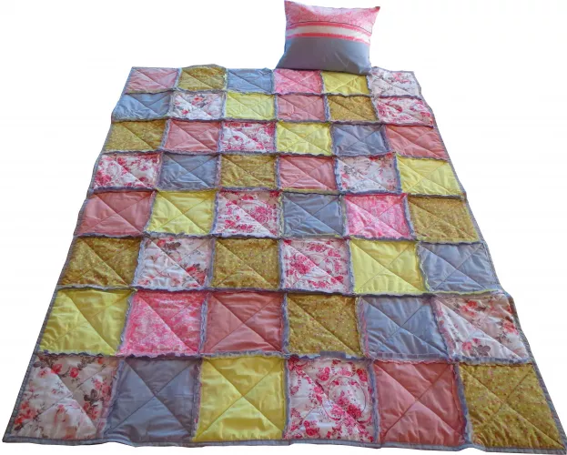 Set Cuvertura pat single 1 perna decor 140 x 200 cm multicolor QV-11 ...