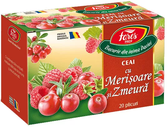 Ceai cu Merisoare si Zmeura 20 plicuri Fares la CEL.ro