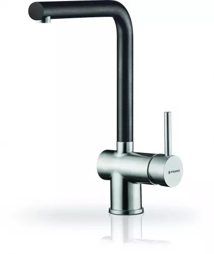 Baterie bucatarie Pyramis MANDOLIN Fusion monocomanda inox si negru ...