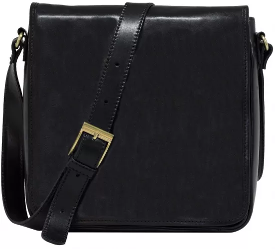 Geanta umar neagra pentru barbati Suveran din piele naturala vacchetta ...