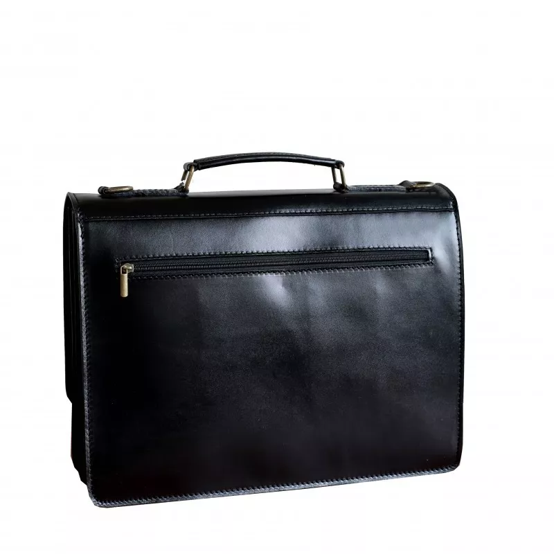 Servieta office din piele naturala neagra hm_332 - cel.ro