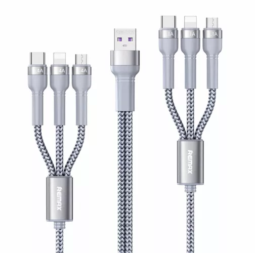 Cablu de date si incarcare 6 in 1 2 mufe Lightning 2 mufe Micro USB 2 mufe