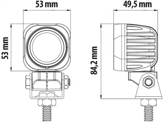 Proiector Cyclops-Square 1LED - 9/32V - Profunzime - Alb 7480 - cel.ro