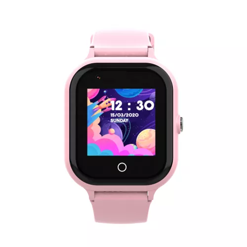 Ceas Smartwatch Pentru Copii Wonlex KT24 Roz Nano SIM 4G Pedometru ...