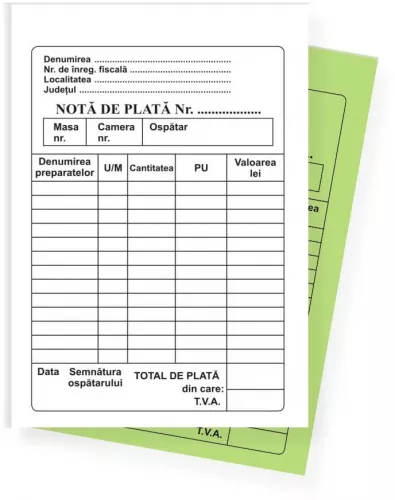 Nota de Plata A6 2 Ex 50 Seturi/Carnet - Formular Tipizat Contabil ...