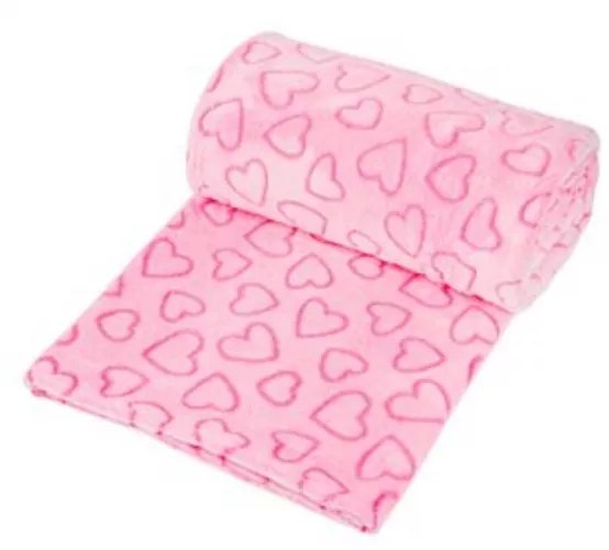 Patura roz cu inimi dreptunghiulara moale la atingere mentine caldura ...