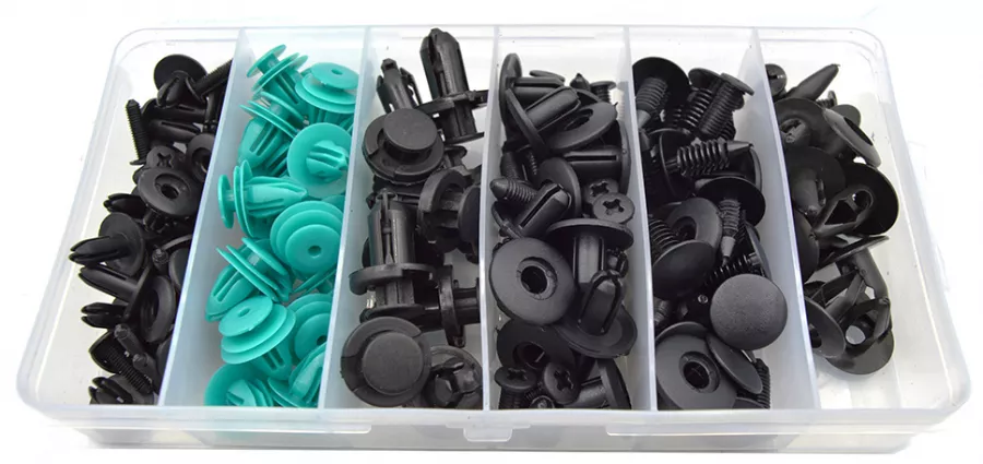 Set cleme auto de fixare universale 100 piese - plastic- AUTO2539. - cel.ro