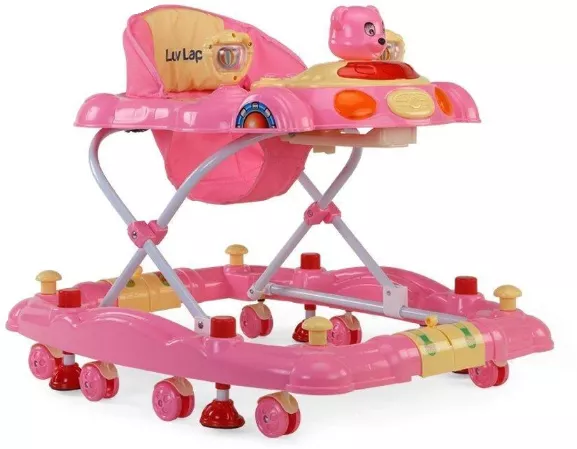 Premergator 2 in 1 cu balansoar cu roti din silicon roz bub-9875433 ...