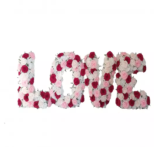 Decor litere volumetrice LOVE alb roz pal roz si rosu HM-615 - cel.ro