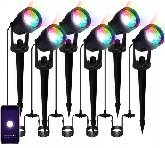 Set 6 Lampi ambientale LED RGB pentru gradina 4300lm 72W OS-WL6P72 - cel.ro
