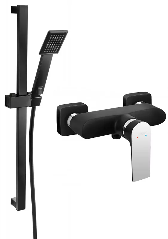 Pachet 2 in 1 Baterie dus Negru-crom Set Bara Dus 1 Functii Sinus Black ...