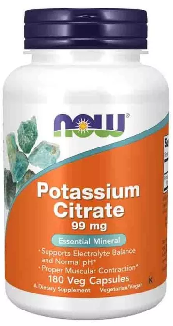 Now Foods Citrat de potasiu Potassium citrate 99mg- 180 capsule ...