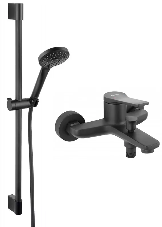 Pachet 2 in 1 Baterie cada/dus Negru - si Set Bara Dus 3 Functii Black ...