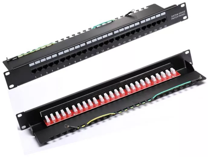 Patch Panel ISDN 25 porturi RJ45 montabil in rack 19 1U PP25-ISDN