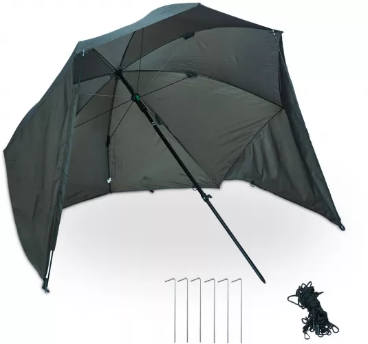 Umbrela de pescuit plaja cu pereti laterali mecanism de inclinare 4 ...