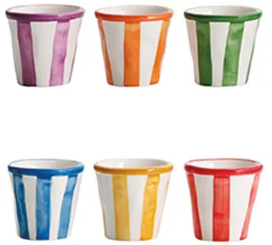 Set 6 cesti Zafferano Righe ceramica RIG0099 - cel.ro