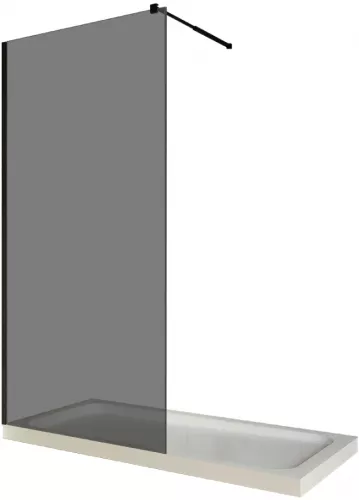 Perete dus / Paravan walk in sticla fumurie 8 mm profil negru mat la CEL.ro