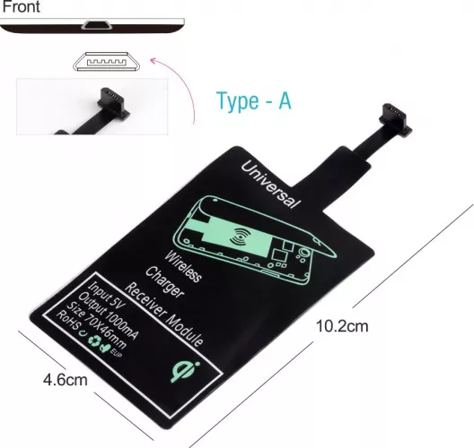 Incarcator Wireless Envisage Qi Type - A Mini USB Android Receiver ...