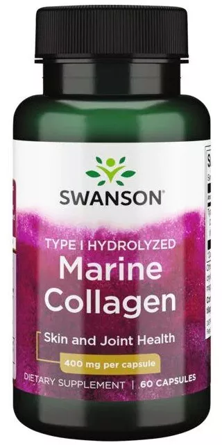 Swanson Type I Hydrolyzed Marine Collagen Colagen marin - 60 Capsule