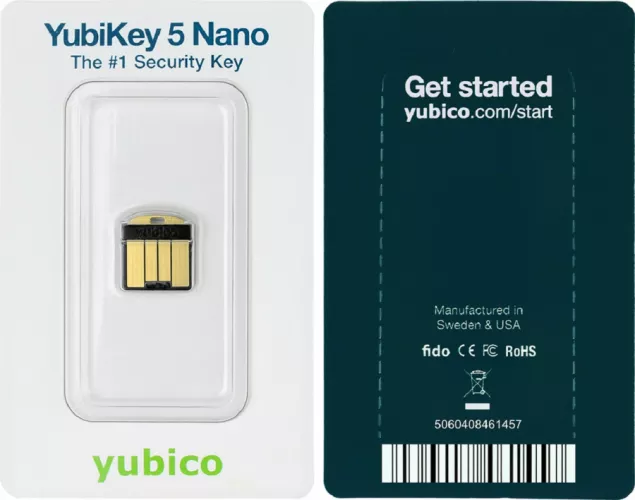 Yubico Yubikey 5 Nano - Dispozitiv criptografic securizat tip token ...