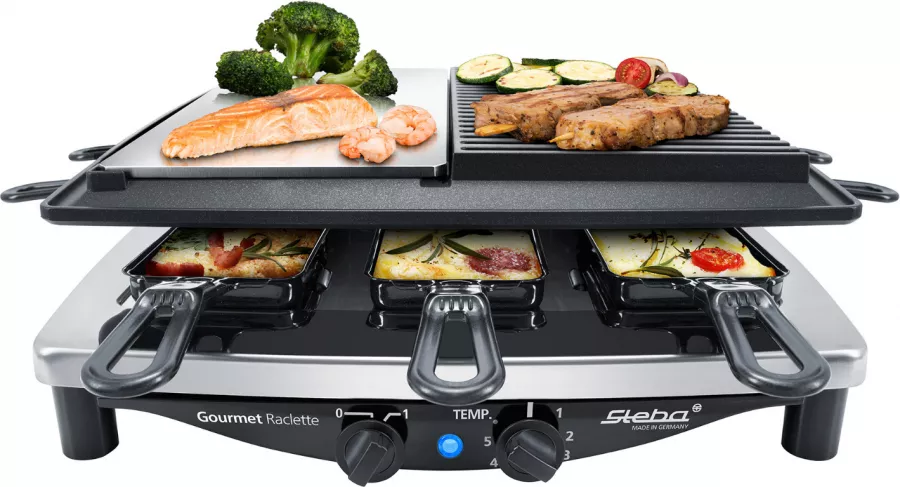 Plita grill si raclette electrica Steba RC 8 Steel Deluxe placa ...