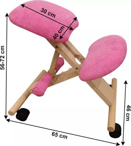 Scaun birou ergonomic tapiterie roz picioare fag Groco 46x65x72 cm la ...