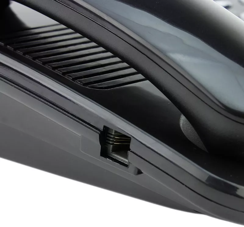 Telefon fix prevazut cu fir si Display LCD Memorare numere 8 Tonuri apel Suport FSK/DTMF Negru ...