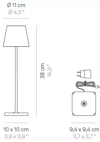 Lampa de masa Poldina PRO Verde reincarcabila cu LED LD0340G3 - cel.ro