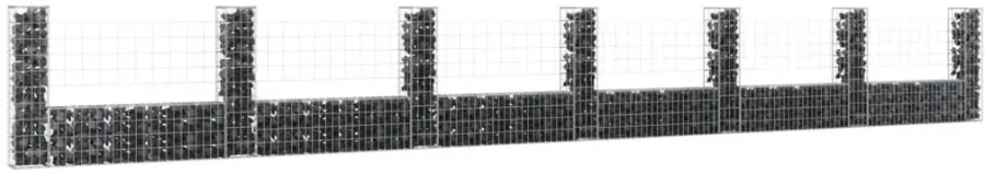 Emaga Cos de gabion in forma de U cu 7 stalpi 740x20x100 cm fier 151280 ...