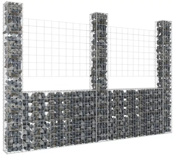Emaga Cos gabion in forma de U cu 3 stalpi 260x20x200 cm fier 151290 ...