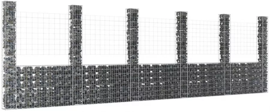 Emaga Cos gabion in forma de U cu 6 stalpi 620x20x200 cm fier 151293 ...