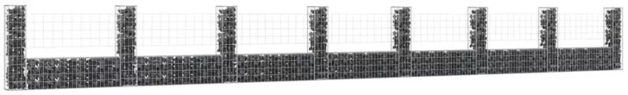 Emaga Cos gabion in forma de U cu 8 stalpi 860x20x100 cm fier 151281 ...