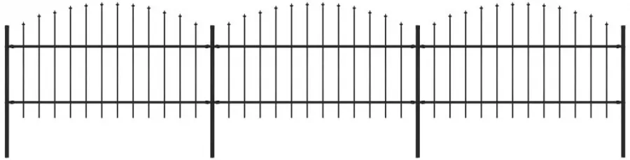 Emaga Gard de gradina cu varf sulita negru 1-1 25 x 5 1 m otel 277723 ...