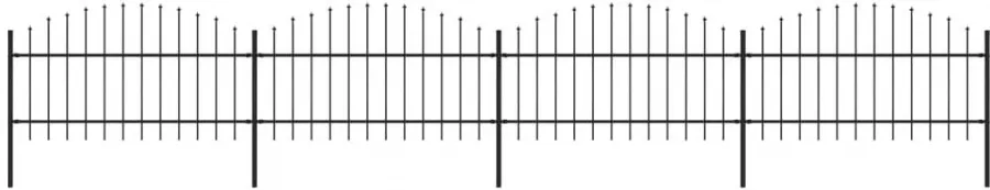 Emaga Gard de gradina cu varf sulita negru 1-1 25 x 6 8 m otel 277724 ...