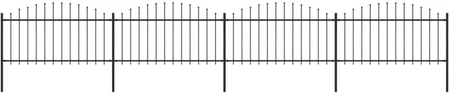 Emaga Gard de gradina cu varf sulita negru 1 25-1 5 x6 8 m otel 277733 ...