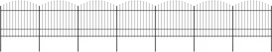 Emaga Gard de gradina cu varf sulita negru 1 5-1 75 x11 9 m otel 277745 ...