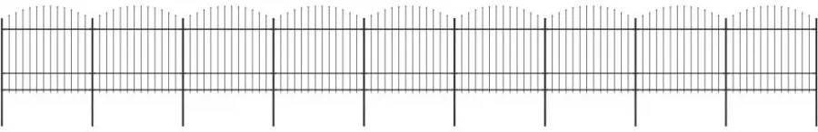 Emaga Gard de gradina cu varf sulita negru 1 5-1 75 x15 3 m otel 277747 ...