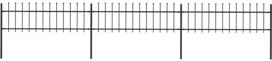 Emaga Gard de gradina cu varf sulita negru 5 1 x 0 6 m otel 277595 - cel.ro