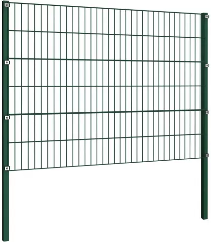Emaga Panou gard cu stalpi verde 6 8 x 1 2 m fier 278664 - cel.ro