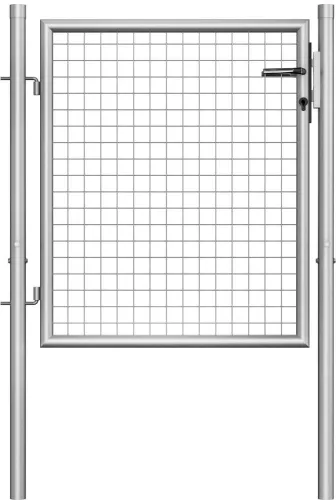 Emaga Poarta de gradina argintiu 105 x 125 cm otel galvanizat 144755 ...