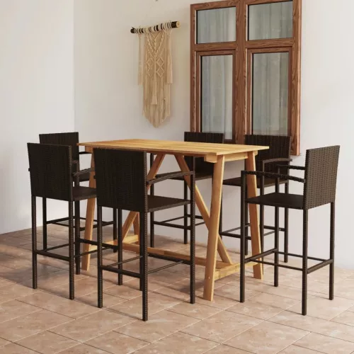 Emaga Set mobilier bar de gradina 7 piese maro 3068016 - cel.ro