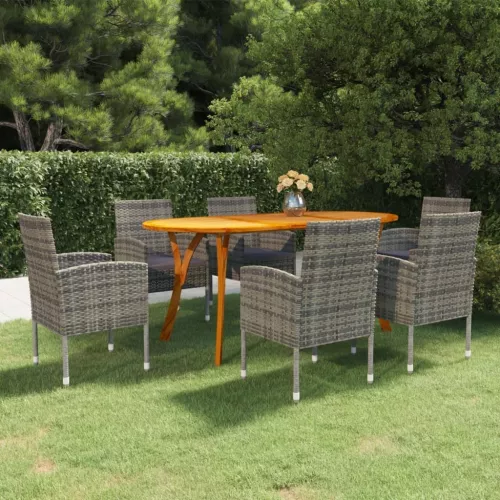 Emaga Set mobilier pentru gradina 7 piese antracit 3099254 - cel.ro