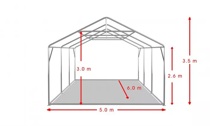 5x6 m Cort Evenimente PROFESSIONAL XXL PVC ignifug alb 5x6proxxl - cel.ro