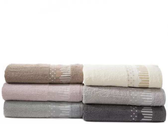 Set 6 prosoape de baie 50 x 90 model Inci multicolore Cestepe ancg ...