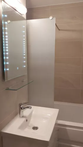 Paravan cada 800x1400 mm sticla 8mm securizata sablata feronerie inox ...