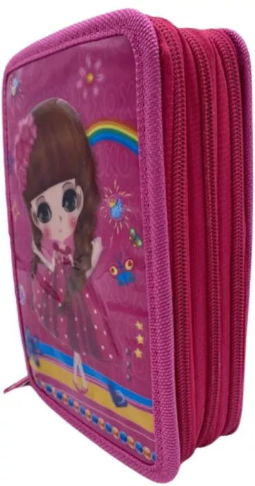 Penar scoala 3D echipat 3 compartimente 32 piese roz LOL 9236802065706