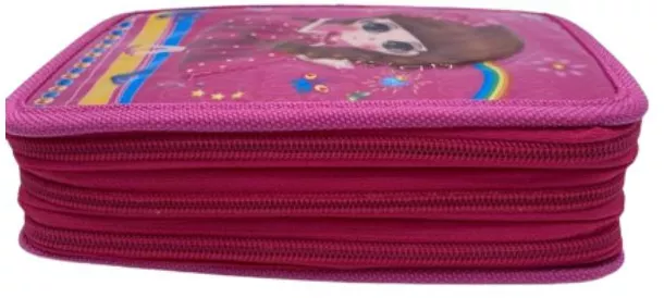 Penar scoala 3D echipat 3 compartimente 32 piese roz LOL 9236802065706